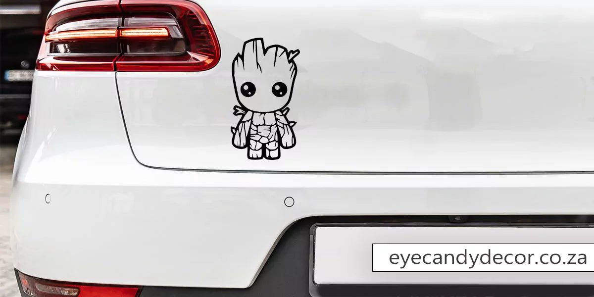 Baby Groot Car Sticker – Cute Vinyl Decal for Cars – Marif Creations