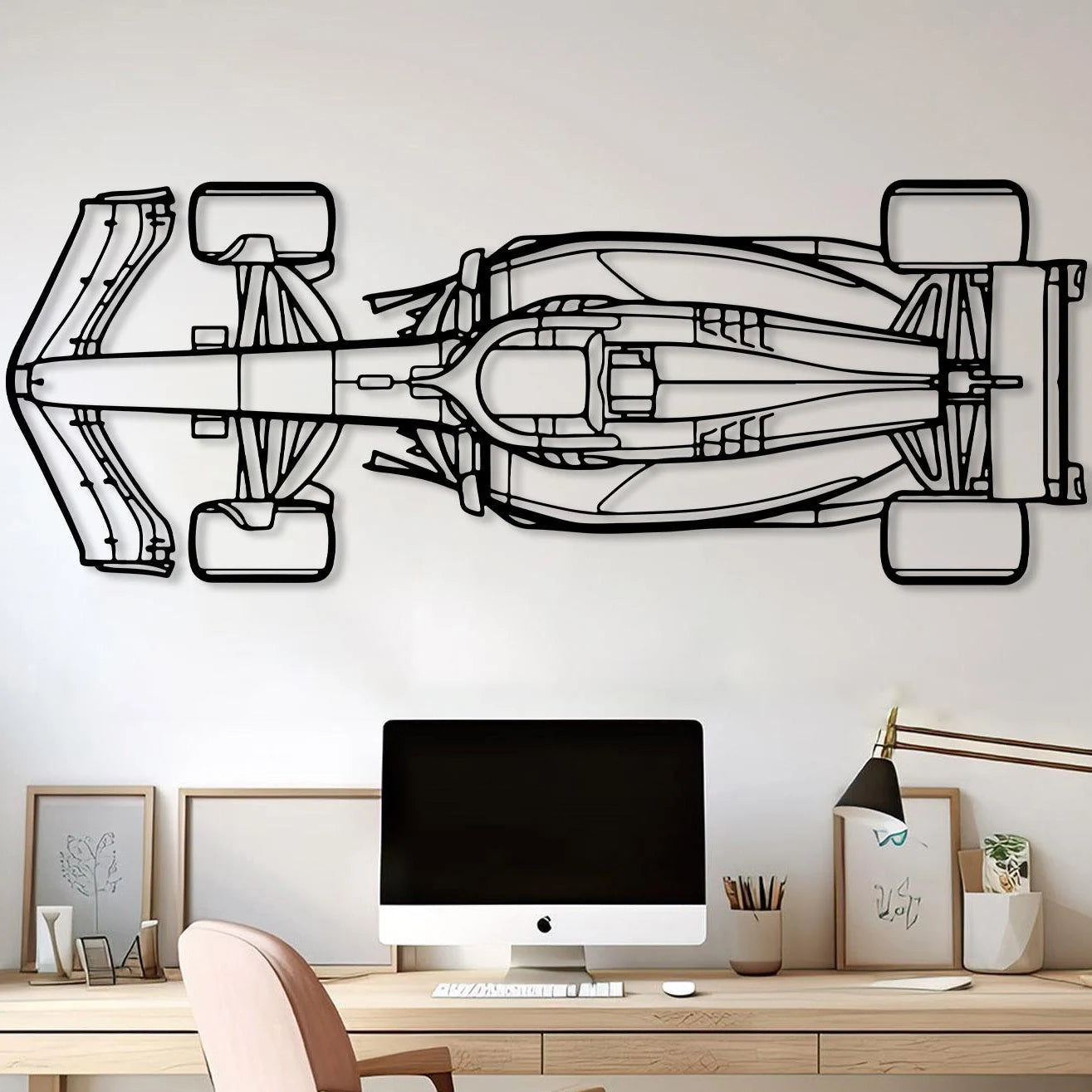 Formula 1 Race Car Outline Metal Wall Art | Modern F1 Enthusiast Decor ...