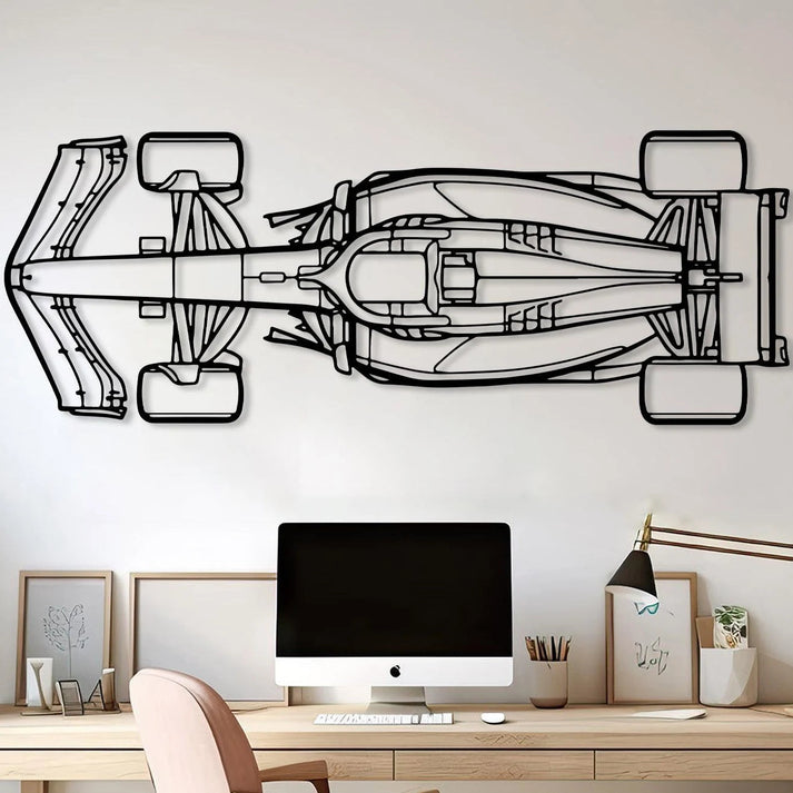 Formula 1 Race Car Outline Metal Wall Art | Modern F1 Enthusiast Decor ...