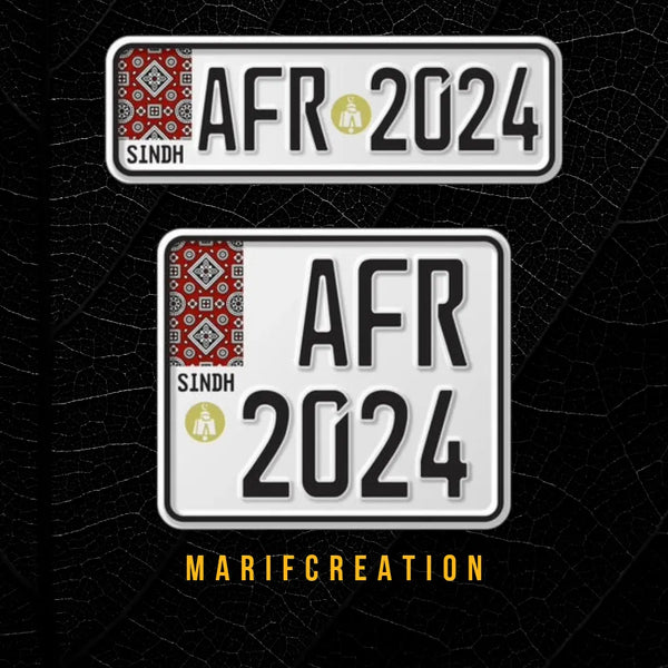 Embossed Replica Number Plate – Sindh Ajrak Style | Unique Car Design ...