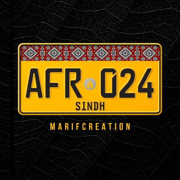 Embossed Replica Number Plate – Sindh Ajrak Style | Unique Car Design ...