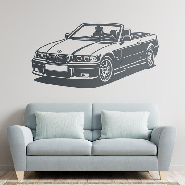 Classic BMW E36 Convertible Car Wall Decal | Premium Vinyl Automotive ...