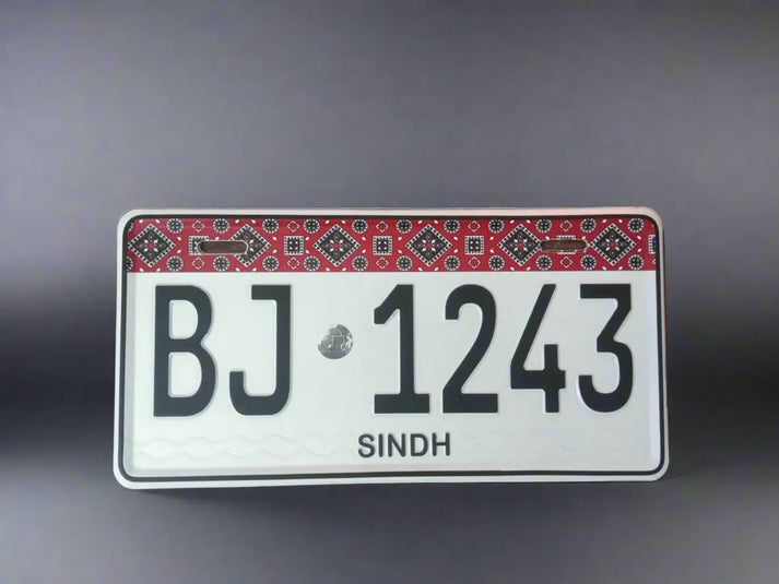Embossed Replica Number Plate – Sindh Ajrak Style | Unique Car Design ...