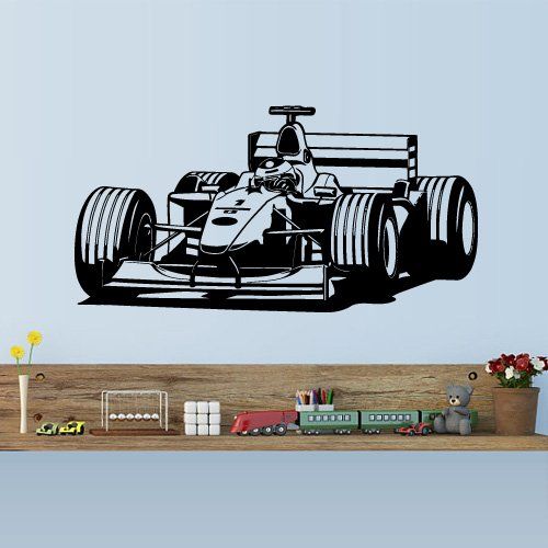 Dynamic Formula 1 Racing Car Wall Decal | Speed Enthusiast Vinyl Art ...