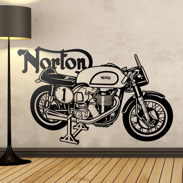 Vintage Norton Motorcycle Wall Decal | Classic Racer Vinyl Art – Marif ...
